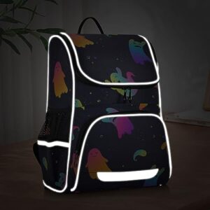 Sletend Large Capacity Printing Student Shoulder Bag for Children Teenagers Colorful Ghost Laptop Bag School Bag for Work School, Men's and Women's Travel Backpack