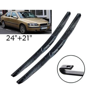 For Volvo S60 2000-2004, Wiper Hybrid Front Wiper Blades Windshield Windscreen Clean Window Car Rain Brushes 24"+21"