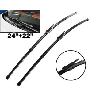 For Volvo S60 XC70 V70 S80 XC90, Wiper LHD Front Wiper Blades Windshield Windscreen Clean Window Car Rain Brushes 24"+22"