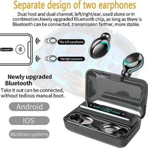 True Wireless Earphones, Powerful Customized Sound Effects, immersive Remote Connection Earphones with Charging Box, Waterproof Stereo Earphones with Built-in Microphone Earphones/