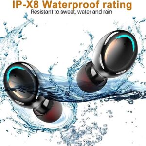 True Wireless Earphones, Powerful Customized Sound Effects, immersive Remote Connection Earphones with Charging Box, Waterproof Stereo Earphones with Built-in Microphone Earphones/