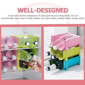 Luxshiny 3Pcs can Rack Refrigerator can Organizer soda can Dispenser for Refrigerator Stackable Bottle Holder Beverage Bottle Stand Fridge Beer Rack Multifunction Plastic Office Cupboard