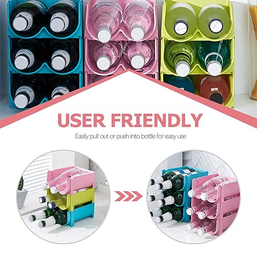 Luxshiny 3Pcs can Rack Refrigerator can Organizer soda can Dispenser for Refrigerator Stackable Bottle Holder Beverage Bottle Stand Fridge Beer Rack Multifunction Plastic Office Cupboard