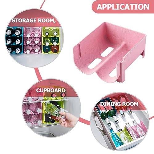 Luxshiny 3Pcs can Rack Refrigerator can Organizer soda can Dispenser for Refrigerator Stackable Bottle Holder Beverage Bottle Stand Fridge Beer Rack Multifunction Plastic Office Cupboard