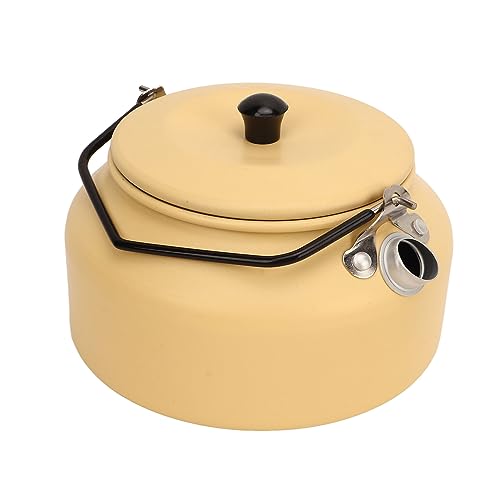 Home Water Pot, Tea Kettle Lightweight Rich Texture for Camping Trips (Cream Yellow)