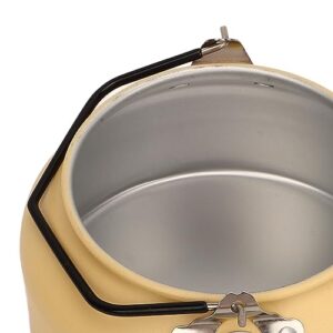 Home Water Pot, Tea Kettle Lightweight Rich Texture for Camping Trips (Cream Yellow)