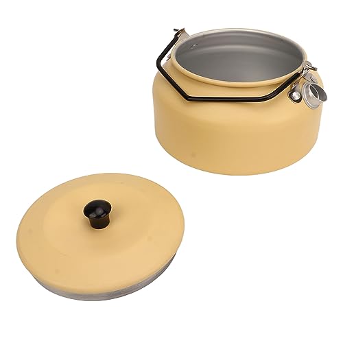 Home Water Pot, Tea Kettle Lightweight Rich Texture for Camping Trips (Cream Yellow)