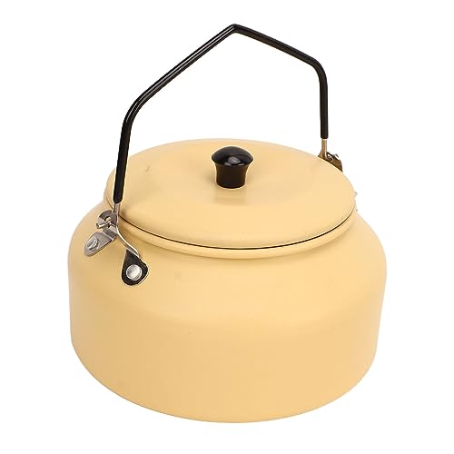 Home Water Pot, Tea Kettle Lightweight Rich Texture for Camping Trips (Cream Yellow)