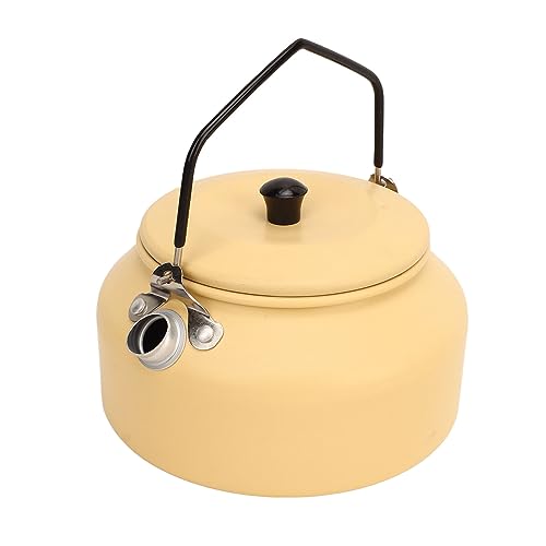 Home Water Pot, Tea Kettle Lightweight Rich Texture for Camping Trips (Cream Yellow)