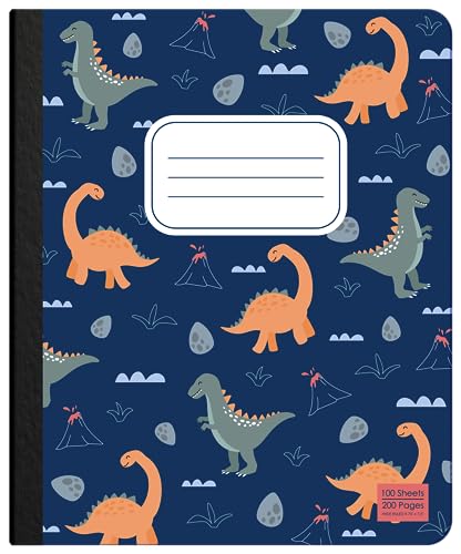 ScribbleMate Cute Composition Notebook Wide Ruled, Set of 3 Composition Notebpooks for Kids, Wide Ruled Composition Notebook for Boys and Girls. 100 pages 200 sheets. 9.75” x 7.5”