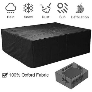 QINY Furniture Waterproof Cover Sofa Rain Garden Patio Protective Cover Black and Silver，for Rattan Table Cube Chair 23.8.23 (Color : Black, Size : 80X80X80cm)