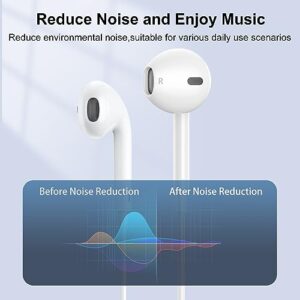 2 Pack iPhone Earbuds Wired Lightning Headphones [MFi Certified] Stereo Noise Canceling Isolating in Ear Headset with Built-in Microphone & Volume Control for iPhone 14 13 12 SE 11 X 8 7-All IOS,White