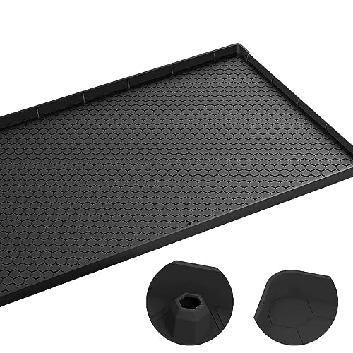 Yuehuam Under Sink Mat for 22x34 Cabinet, Silicone Waterproof Mat Under Sink Sink Tray with Drain Hole, Cabinet Liner Protector for Kitchen,Bathroom, Laundry Cabinets