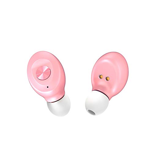 XG8-TWS Bluetooth 5.0 Earphones Wireless Waterproof Mini in-Ear HiFi Headset with Charging Case Sports Ear Buds (Pink)