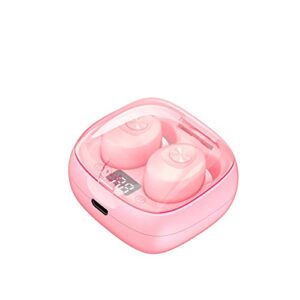 XG8-TWS Bluetooth 5.0 Earphones Wireless Waterproof Mini in-Ear HiFi Headset with Charging Case Sports Ear Buds (Pink)