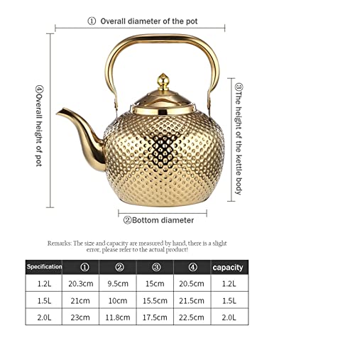 VATTEA Water Kettle Electric Stainless steel teapot hammer pattern kettle with tea strainer household restaurant induction cooker tea maker (Color : Silver)