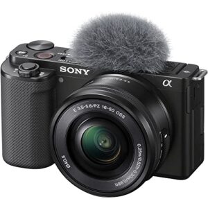 Sony ZV-E10 Mirrorless Camera with 16-50mm Lens (Black) (ILCZV-E10L/B) + Sigma 24-70mm f/2.8 Lens (578965) + 64GB Card + Filter Kit + External Charger + NPF-W50 Battery + Card Reader + More (Renewed)