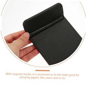 Cabilock 2pcs Bill Folder Paper folders Pocket Note pad Leather Folder Planner clipboard Bill Book Small Server notepads exam Paper Base Clip Boards Paper File Base Mini Paper Clip Pallet