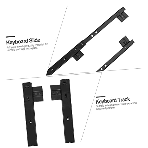 STOBOK 3 Pairs Keyboard Rails Under Desk Keyboard Tray Slide Out Keyboard Tray Under Desk Sliding Keyboard Hardware Carassosories Computer Desk Accessories Desk Tray Drawer-Design Rack