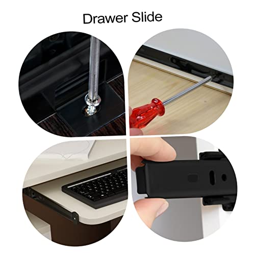 STOBOK 3 Pairs Keyboard Rails Under Desk Keyboard Tray Slide Out Keyboard Tray Under Desk Sliding Keyboard Hardware Carassosories Computer Desk Accessories Desk Tray Drawer-Design Rack