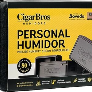 CigarBros + Boveda Personal Humidor: Precise Humidity. Steady Temperature. Holds up to 80 Cigars!