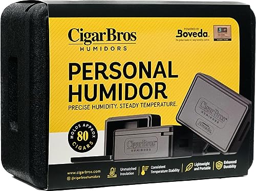 CigarBros + Boveda Personal Humidor: Precise Humidity. Steady Temperature. Holds up to 80 Cigars!