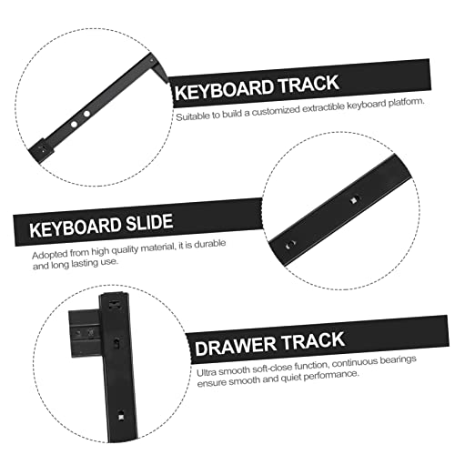 NOLITOY 4 Pairs Keyboard Rails Work Desk Accessories Table Tray Plastic Stand Keyboard Rack Keyboard Tray Under Desk Slide Computer Drawer Tray Steel Drawer-Design Rack Heavy Ball Office