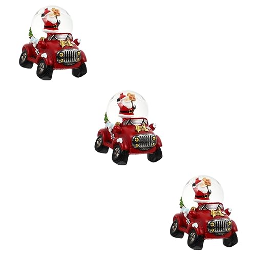 Abaodam Christmas Decorations 3 pcs Crystal Ball Car Retro Home Decor Water Balls for Kids astetic Room Decor Santa Musical Globe Water Ball Decoration Xmas Crystal Ball Decor Glass