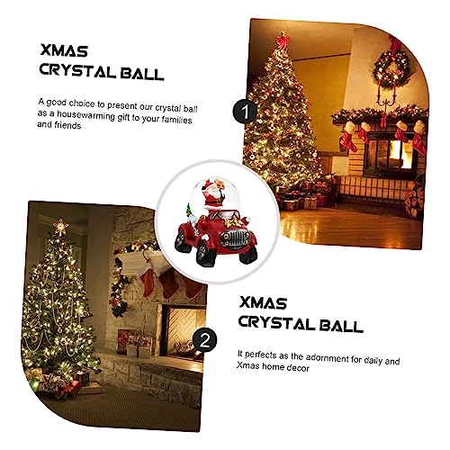 Abaodam Christmas Decorations 3 pcs Crystal Ball Car Retro Home Decor Water Balls for Kids astetic Room Decor Santa Musical Globe Water Ball Decoration Xmas Crystal Ball Decor Glass