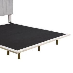 Mesnt Queen Bed Frame Platform, Queen Size Upholstered Bed with Sensor Light and Headboard, Floating Velvet Platform Bed, Gray