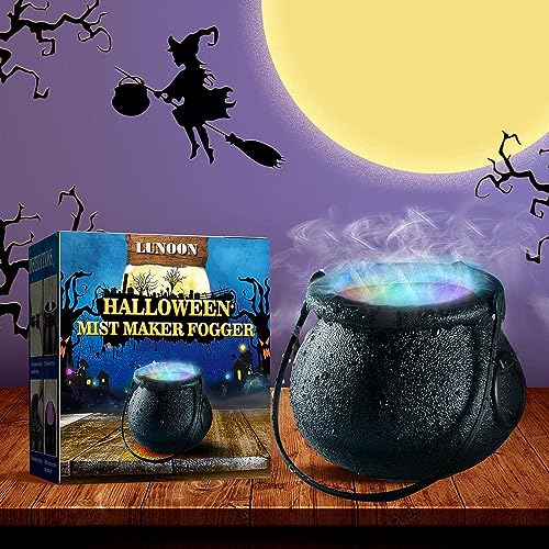 Halloween Mini Mist Maker, Small Pond Fog Machine Atomizer Air Humidifier Perfect Mist Maker Fogger, Witch Cauldron Fogger, Black Witch Jar Atomizer Lamp Punch Bowl - Home Garden Gift Decoration (1pc)