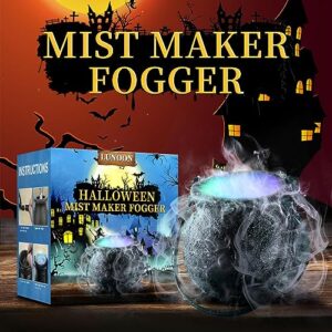 Halloween Mini Mist Maker, Small Pond Fog Machine Atomizer Air Humidifier Perfect Mist Maker Fogger, Witch Cauldron Fogger, Black Witch Jar Atomizer Lamp Punch Bowl - Home Garden Gift Decoration (1pc)