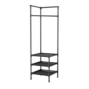 lukeo corner coat rack multi-function floor standing clothes hanger racks removable metal clothing storage shelf