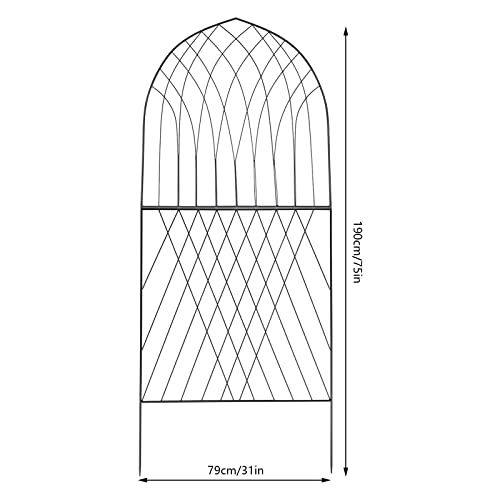 2 Pack Large Garden Trellis for Climbing Plants and Vines, for Ivy, Roses, Cucumbers 75 inches Plants Support Tall Wall Rustproof Black Steel Metal Trellis