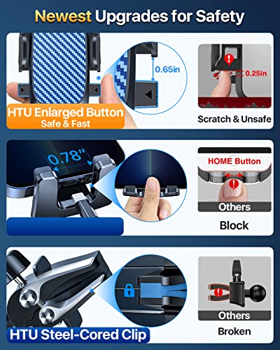 HTU【Upgrade Magnet for Magsafe Car Mount,【360°Suction Cup & Alloy Telescopic Arm】 Handsfree Powerful Magnetic Cell Phone Holder for Car Dashboard Windshield, for Phone 14 13 12 Pro Max Mini,Dark Blue