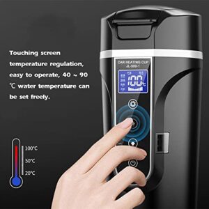 XIXIAN Vehicle Heated Water Cup,Vehicle Heated Water Cup Electric Kettle Heat Preservation 12.0V Car 24V Truck Household Vehicle Water Heaters Small Electrical Appliances LCD Display Kettle