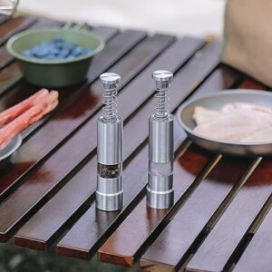 Manual And Grinder Set Thumb Push Mill Stainless Steel Sauce Grinders With Metal Holder Kitchen Mill