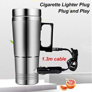 XIXIAN Car Electric Kettle,Electric Car Kettles Boiling Heat Cup Insulation Insulated Bottles 300ml 24V Stainless Steel Cigarette Lighter Plug