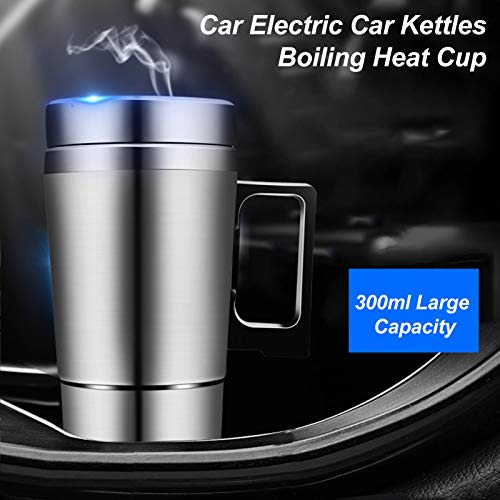 XIXIAN Car Electric Kettle,Electric Car Kettles Boiling Heat Cup Insulation Insulated Bottles 300ml 24V Stainless Steel Cigarette Lighter Plug