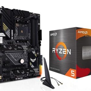 Micro Center AMD Ryzen 5 5600X Processor 6-core Bundle ASUS TUF Gaming B550-PLUS WiFi AM4 ATX Motherboard and PowerSpec 650W 80+ Gold Fully Modular PSU