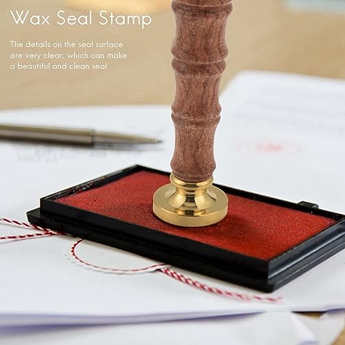 Yuyosunb Wax Seal Stamp Set, 6Pcs Sealing Wax Stamps Copper Seals with 2Pcs Wooden Hilt, Vintage Retro Classical Initial Seal Wax Stamp Kit