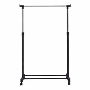 lukeo adjustable rolling clothes hanger coat rack floor hanger storage wardrobe clothing drying racks with shoe rack