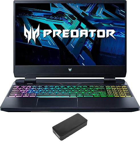 acer Predator Helios 300 Gaming & Entertainment Laptop (Intel i7-12700H 14-Core, 64GB DDR5 4800MHz RAM, 2x8TB PCIe SSD (16TB), GeForce RTX 3060, 15.6" 165 Hz Win 11 Pro) with DV4K Dock