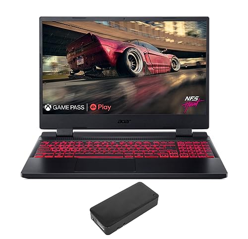 acer Nitro 5 Gaming & Entertainment Laptop (AMD Ryzen 7 6800H 8-Core, 64GB DDR5 4800MHz RAM, 2TB PCIe SSD, GeForce RTX 3070 Ti, 15.6" 165 Hz Quad HD (2560x1440), Win 11 Home) with DV4K Dock