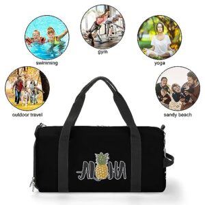 Unique Hawaiian Sports Gym Bag Travel Duffel Bag Weekend Overnight Bag Carry on Bags for Women Men