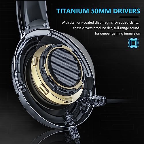 BINNUNE 2.4G/Bluetooth Wireless Gaming Headset with Microphone for PS4 PS5 Playstation 4 5, 40 Hours Playtime, PC USB Gamer Headphones with Mic for Laptop Computer