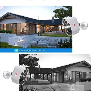 Aiwit 1080p Wireless Security Camera, Indoor/Outdoor Surveillance Bullet Cam with Solar Panels, Live View, AI Human Detection, Night Vision, 2-Way Audio, IP65 Waterproof, Cloud Storage