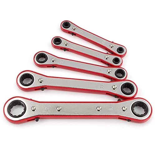 Premium Tools and Accessories For 5 pc Metric Ratcheting Box Closed End Wrench Set MM 5.5mm to 17mm 6/12 Point Mod-RTX-445