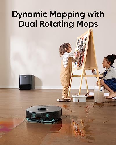 eufy Clean X9 Pro CleanerBot with MopMaster™ Adaptive Pressure Cleaning, 2 Rotating Mops, Carpet Detection with 12 mm Auto-Lifting Mops, Auto-Clean Station, 5,500 Pa Suction, and AI OBS