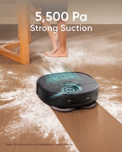 eufy Clean X9 Pro CleanerBot with MopMaster™ Adaptive Pressure Cleaning, 2 Rotating Mops, Carpet Detection with 12 mm Auto-Lifting Mops, Auto-Clean Station, 5,500 Pa Suction, and AI OBS